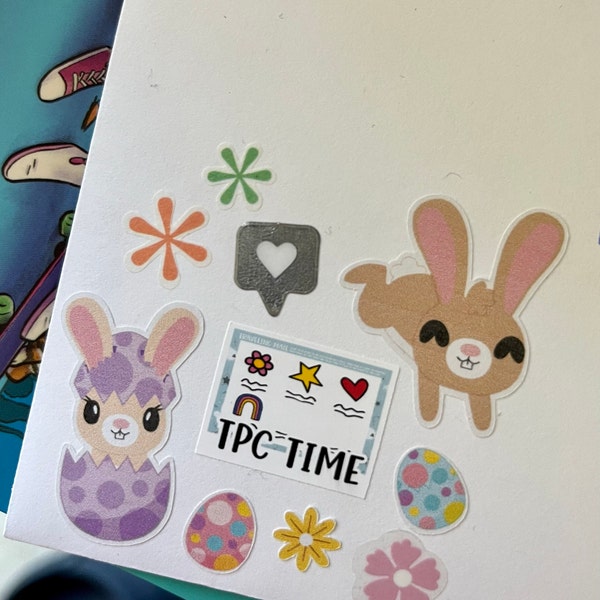 Easter Rabbits Clipart, Black and White, Digital Stamps, Bunny, Flower ...