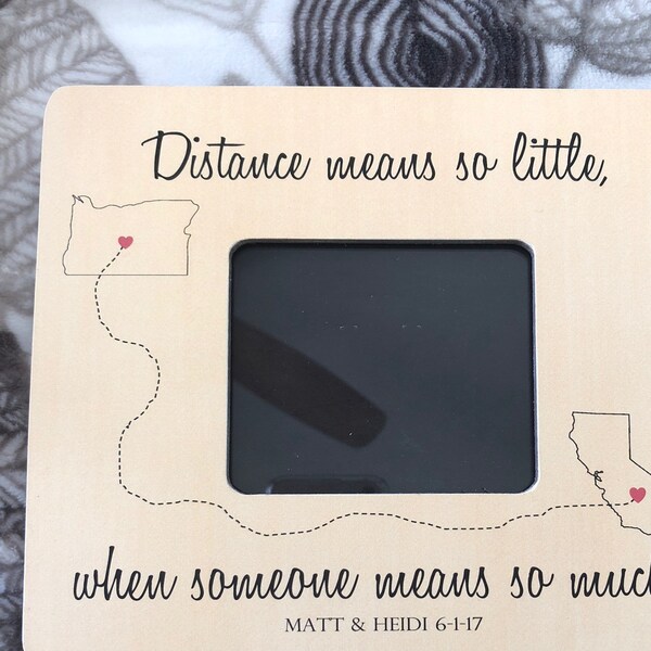 Valentines Day Gift, Long Distance Frame, Long Distance Relationship ...