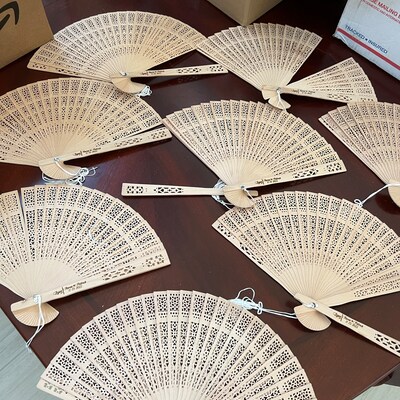 Personalized Wedding Fans, Engraved Wedding Fans, Personalized Wedding ...