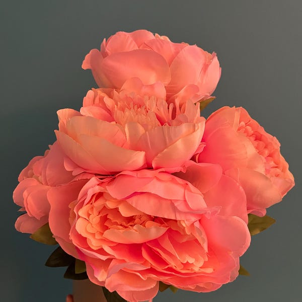 14 Gray Roses Buds, Long Stems, Bush Bouquet, Artificial Roses, Silk ...