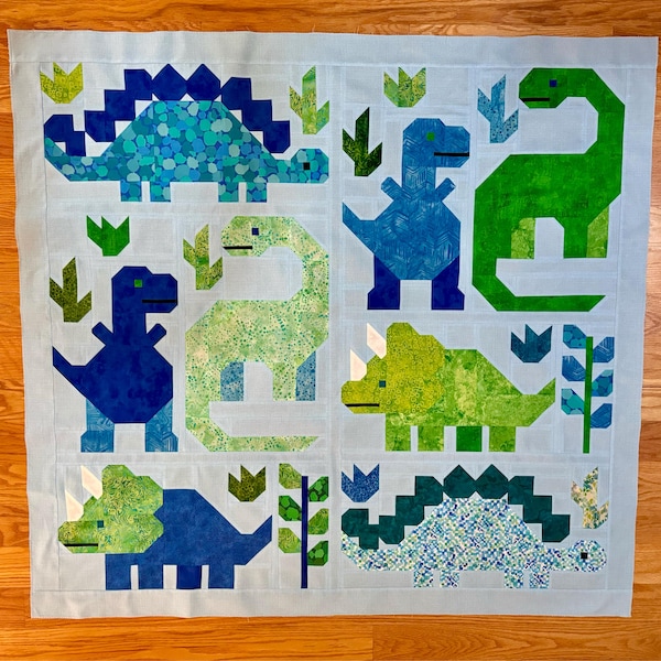 Dinosaurs *jurassic Animal Quilt Pattern* By: Elizabeth Hartman - Etsy