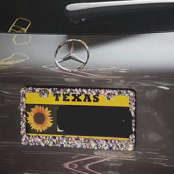 3D Bling License Plate Frames: AB Clear Rhinestone Crystal, Handmade ...