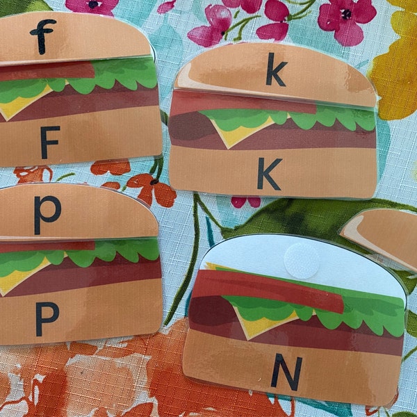 Burger Themed Alphabet. Uppercase and Lowercase Letters Matching ...