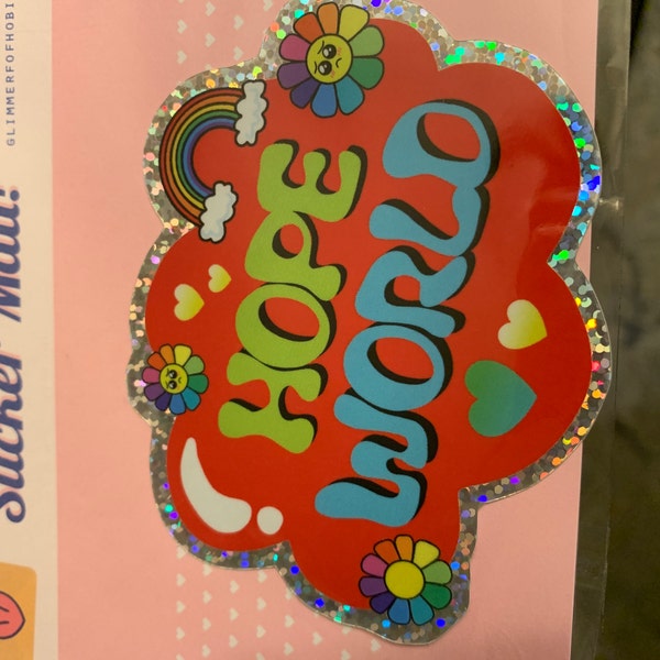 Hope World Glitter Sticker | J-hope Sticker | BTS Stickers | Hobicore ...