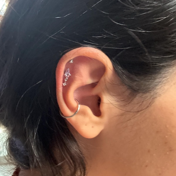 16G / 18G Conch Clicker Hoop, 16g/18g Conch Ring, Slim Hoop Earring ...