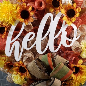 Wooden Hello Sign Hello Wreath Sign Wood Word Cutouts DIY - Etsy
