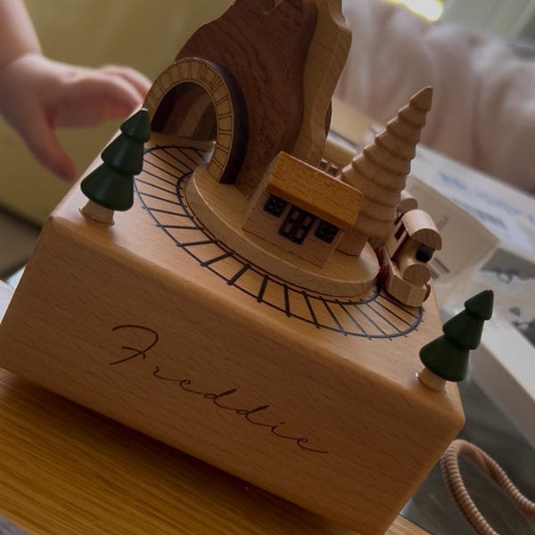 Wooden Music Box, Custom Wooden Handmade Music Box, Train Birthday ...