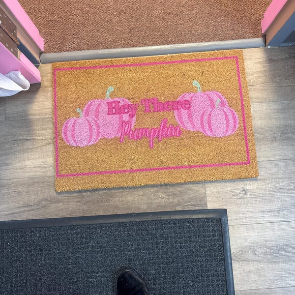 Hot Pink Bow Welcome Doormat Cute Preppy Girly Coquette Decor - Etsy
