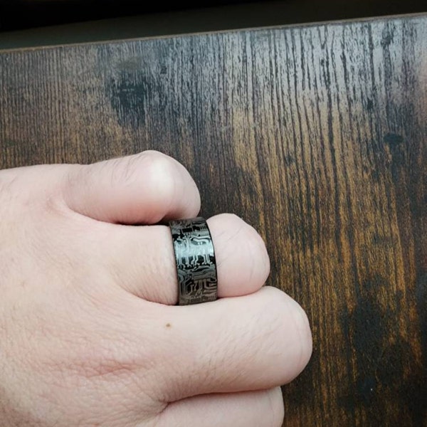 Circuit Board Wedding Band, Computer Science Engagement Ring, PC Board ...