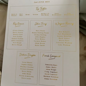 Wedding Table Plans Foiled - Etsy UK