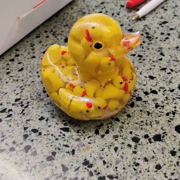 Multi Colored Duck, Mini Multi Colored Ducks in Resin, Rainbow Duck ...