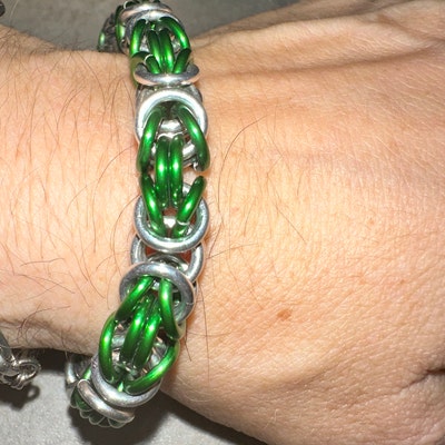 Custom Triple Moon Goddess Chainmail Bracelet, Witchy Wiccan Jewelry ...