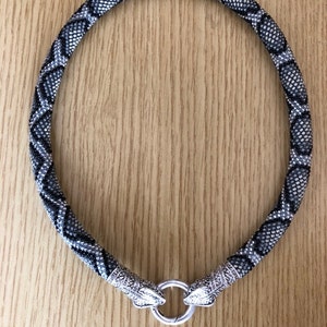 Green Serpent Bead Crochet Necklace Kit Statement Jewelry Python ...