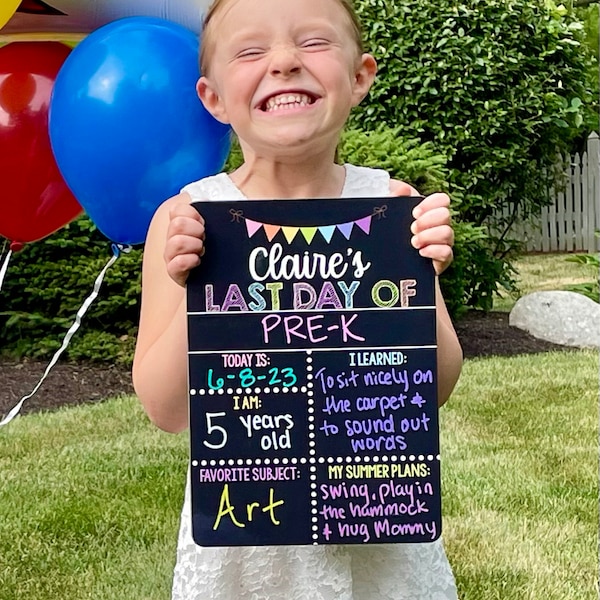 First and Last Day of School Sign, Liquid Chalk Dry Erase School Board ...