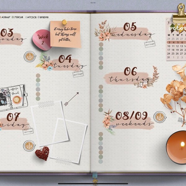 Digital 'bullet' Journal Violet Haze, Goodnotes Planner, Undated ...