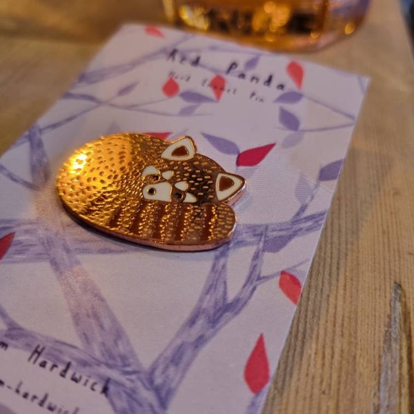 Red Panda Enamel Pin - Cute Animal Pin, Pin Badge, Hard Enamel Pin ...