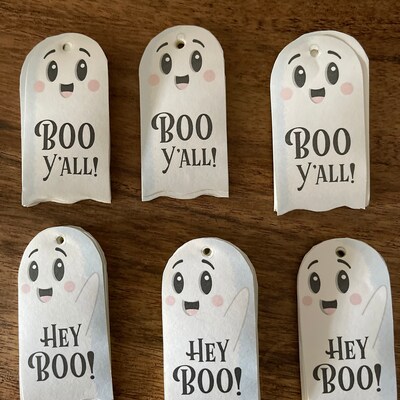 Boo Y'all and Hey Boo Ghost Printable Tag Halloween Gift - Etsy