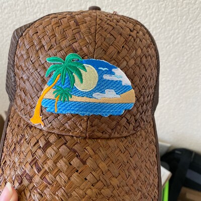 Tropical Sunset Patch Sun Beach Scene Paradise Embroidered Iron on ...