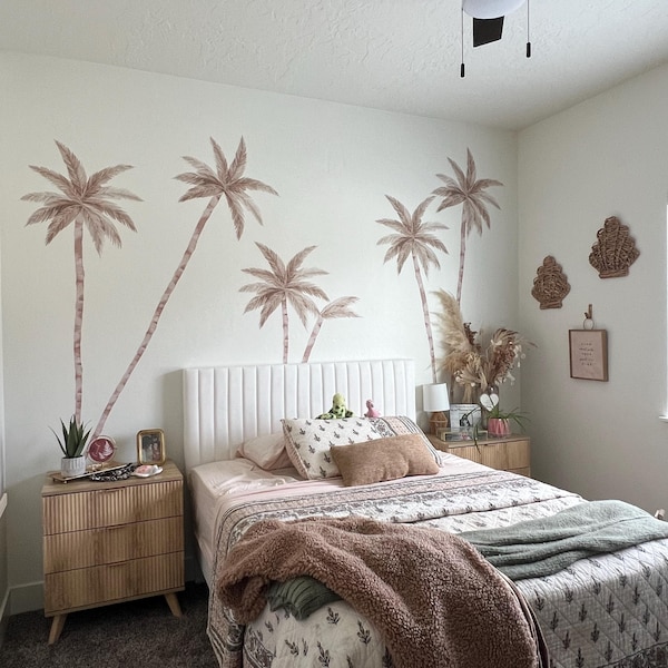Palm Tree Grey Large Wall Decals | Grey Colour Palm Tree Wall Decals - Etsy