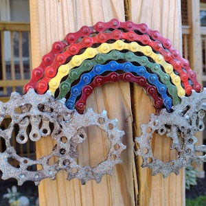 Upcycled Bike Chain Heart Keychain - Etsy