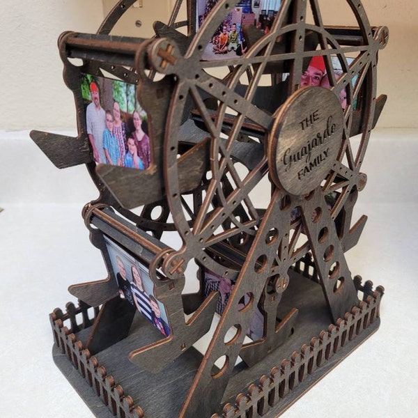 Wedding Photo Gift for Couple Custom Wooden Ferris Wheel Valentine Gift ...