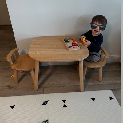 Montessori Kid Furniture, Kid Table and Chair Set, Toddler Table ...