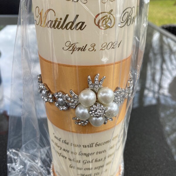 Personalized Unity Candle Set for Wedding, Personalized Wedding Unity ...