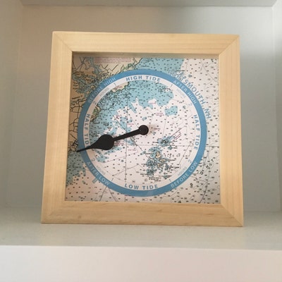 Tide Clock, Nautical Chart, Custom for Any Coast, Hang or Stand - Etsy