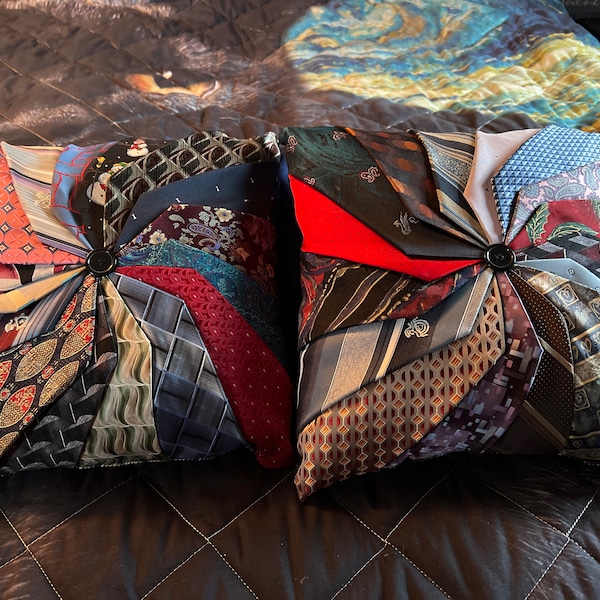 Memory Tie Pinwheel Pillow – Custom Keepsake Gift – Memorial Pillow ...