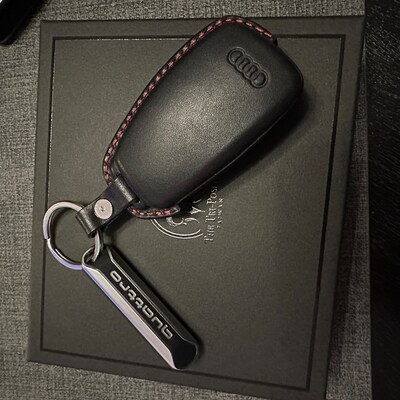 Audi Covered Leather Key Fob Case A1 A3 A4 A5 A8 Q2 Q3 Q5 Q7 RS RS6 RS7 ...