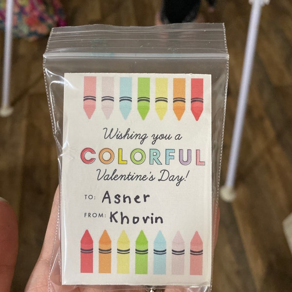 Color Crayon Kids Valentine Tags · Printable Classroom Valentines ...