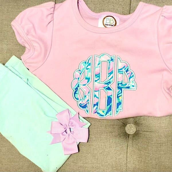 Monogrammed Appliqué Shirt, Monogrammed Toddler Girl Shirt ...