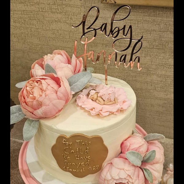 Personalized Baby Cake Topper / Custom Script Cake Topper for Gender ...