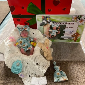 Mini Silicone Baby Doll 3 Inch Full Body Binki 8cm, Painted, Close Eyes ...