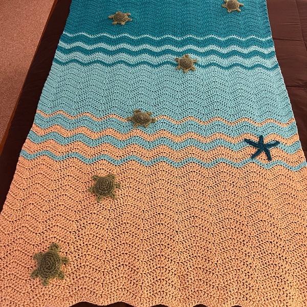 INSTANT DOWNLOAD Crochet Pattern Sea Turtle Blanket Pattern Includes ...