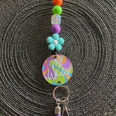 Groovy Sparkly Lanyard Personalized Lanyard for Badge 80's Lanyard ...