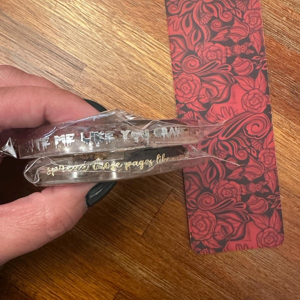 Gothic Floral Satin Paper Bookmark | Dark Romance Book Mark | Bookish ...