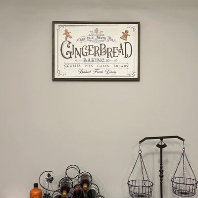 Gingerbread Baking Company Sign, Gingerbread Bakery Sign, North Pole ...