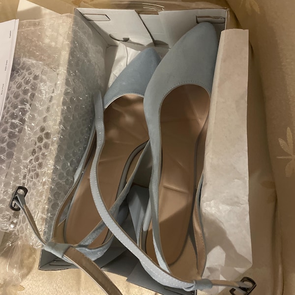 Light Blue Wedding Shoes, Vegan Leather Wedding Heels, Baby Blue Medium ...