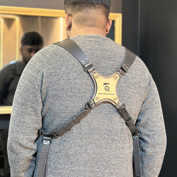 Leather Photographer Harness, Harness for Dual Cameras, Camera Strap ...