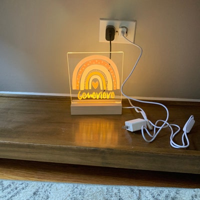 Rainbow Nightlight, Nightlight, Personalized Nightlight, Bedroom ...