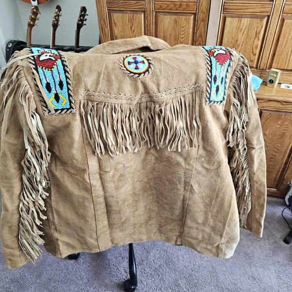 Native Indian American Western Cowboy Buckskin Leather Pant, Beaded ...