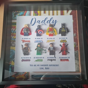Personalised Papa/dad Superhero Box Frame, Personalised Frame for Him ...