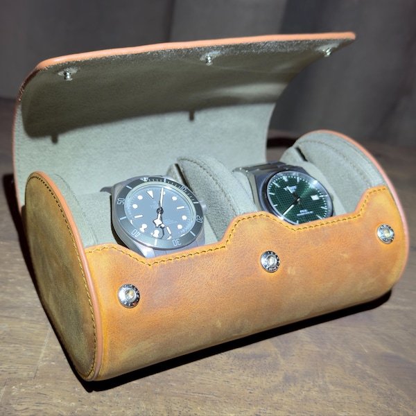 Personalized Leather Watch Case | Apple Watch Holder Box for Men ...