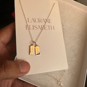 Personalized Mini Tag Necklace 14K Gold Filled Tag Necklace Custom Name ...