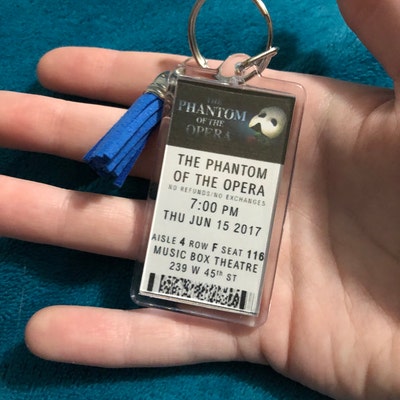 The Phantom of the Opera Broadway Musical Ticket Keychain - Etsy