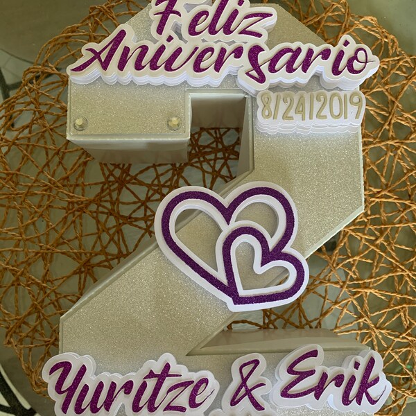 Anniversary Gift Box, Fillable Number Box, Anniversary Letter Box ...