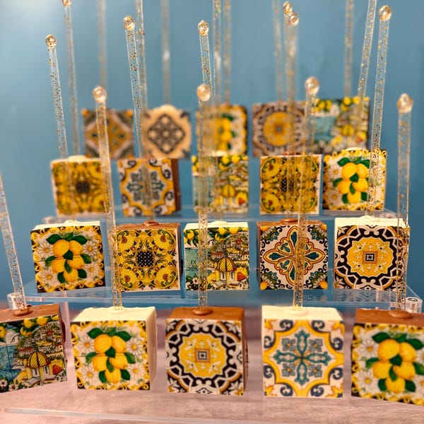 Mediterranean Tile Toppers Italian Ceramic Edible Images Positano Lemon ...