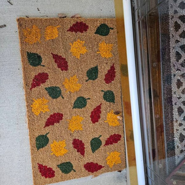 Welcome Neutral Pumpkins Doormat // Cute Welcome Mat // Fall Home Decor ...