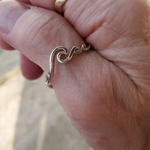 Sterling Silver Waves Ring, Rolling Wave Ring, Beach Wave Ring, Ocean Tide Ring, 925 Stamped ...